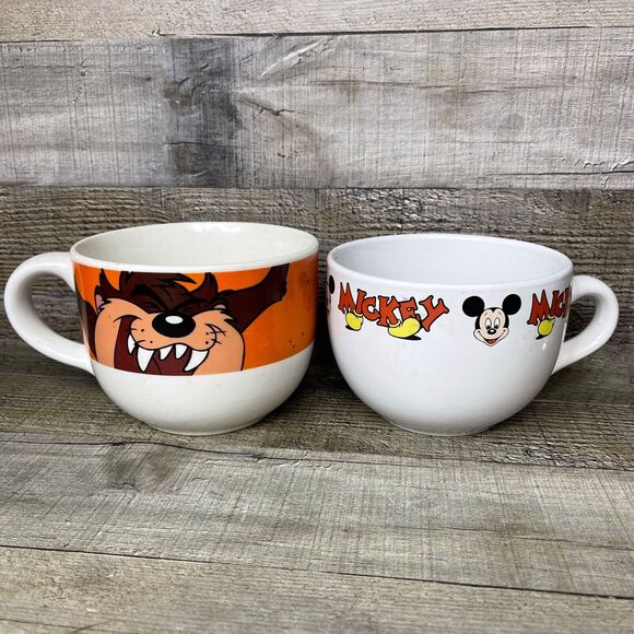 Other | Vintage Cartoons Large Mouth Mugs Tea Soup Cups Looney Tunes ...